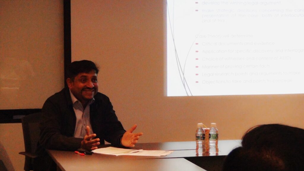 Abraham Vergis conducts module on developing case theory and taking ...